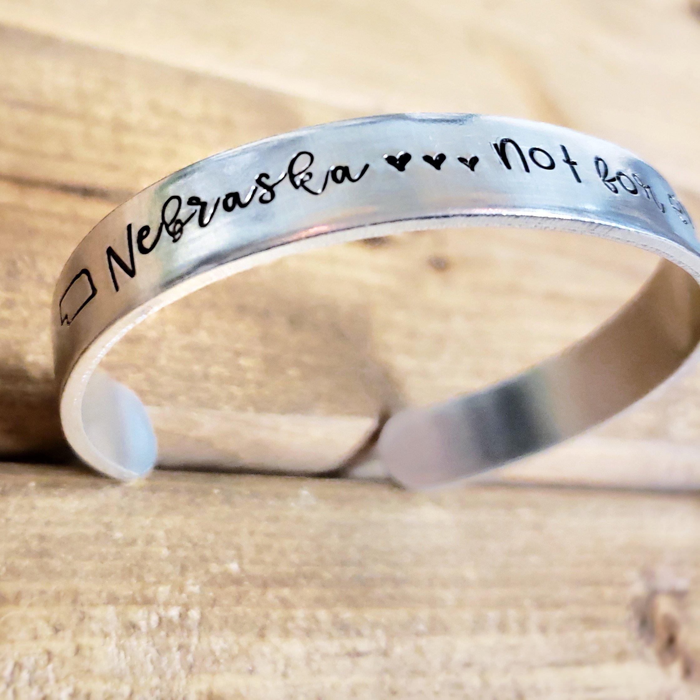 Nebraska...not for everyone | Cuff Bracelet – Little Blue Bus Jewelry