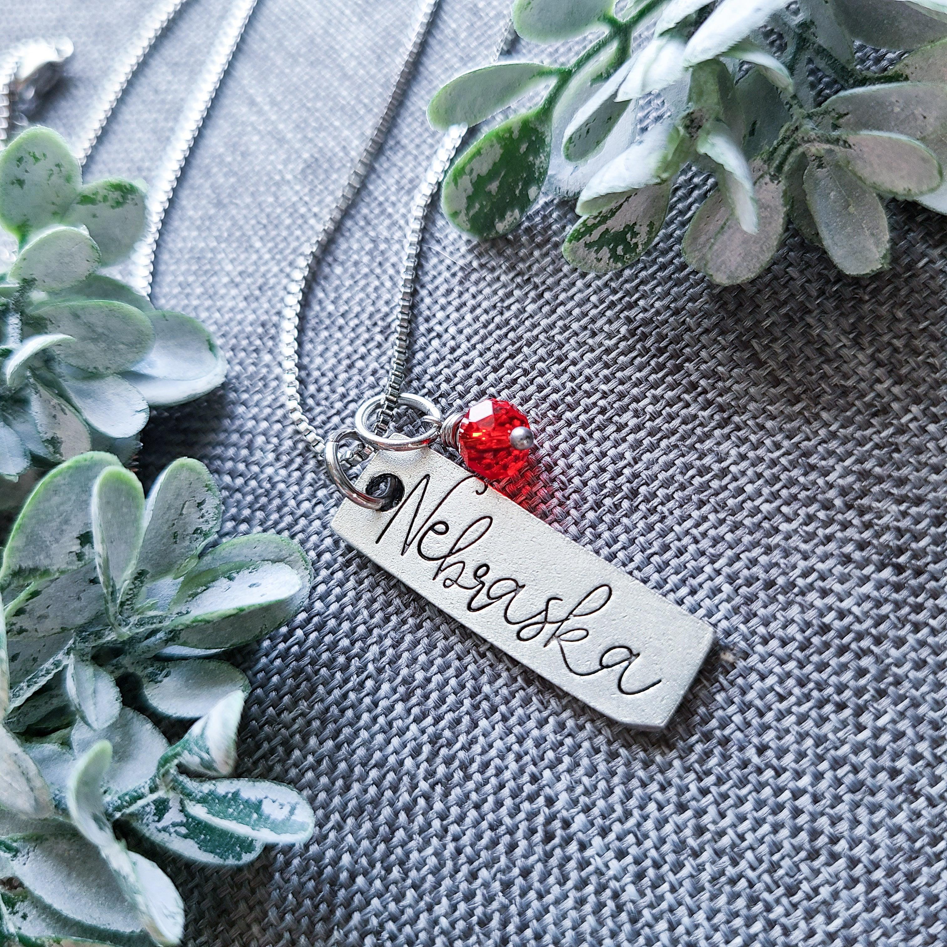 Nebraska Red | Necklace | Little Blue Bus Jewelry
